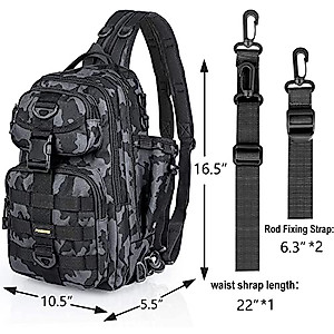 PLUSINNO Tackle Bag, Water-Resistant Backpack with Rod Holder for Fishing Gear, Ideal Gifts for Men,Large