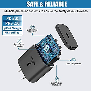 45W USB C Fast Charger,Super Fast Charger with 5FT Type C Fast Charging Cable for Samsung Galaxy A53/A73/A33/S23 Ultra/S23/S23+/S22 Ultra/ S22+/S21 ultra/S21/A20/A03S/S20/Z flip 3