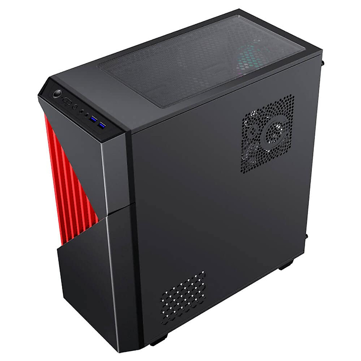 GAMEMAX Contac COC BR Black / Red Steel / Tempered Glass ATX Mid Tower Computer Case