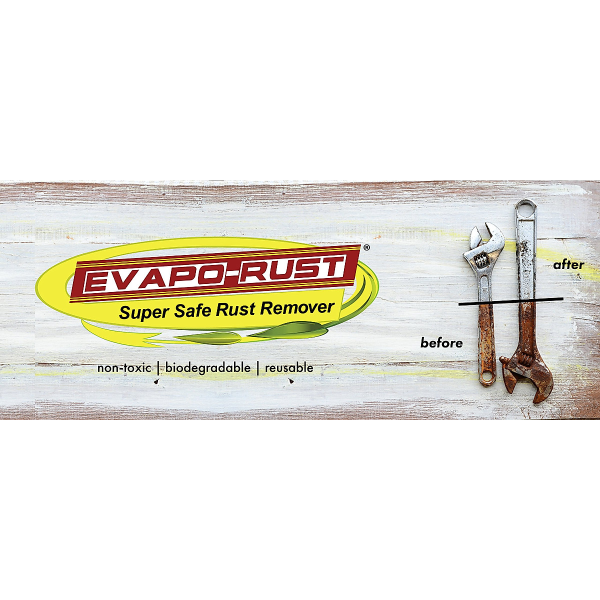 Evapo-Rust The Original Super Safe Rust Remover, Water-based, Non-Toxic, Biodegradable, 55 Gallon,Clear,ER014