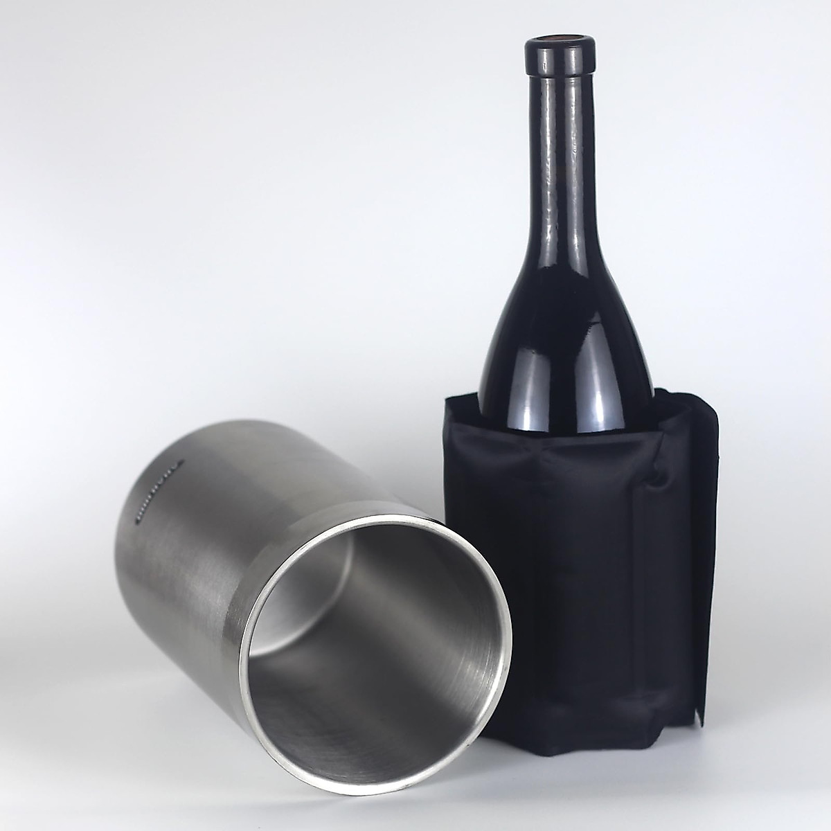 AHAILUOO Wine Chiller Bucket Champagne Bucket for 750ml Double Layer Vacuum Stainless Steel Cooling Bucket Insulated Wine Cooler Bucket to Keep Wine Cold up to 6 Hours