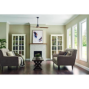 Kichler Lighting 56-in Satin Black with Antique Pewter Accents Downrod Mount Indoor Ceiling Fan with Remote (2-Blade)