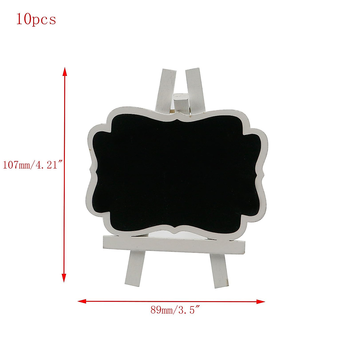 Mewutal 10PCS Mini Chalkboards Signs with Easel Stand Decorative Message Board Wedding Table Numbers Wooden White Frame Blackboard Signs for Party DIY Event Meeting