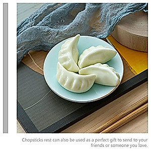 Zerodeko 4pcs Dumpling Chopstick Holder Cutlery Rest Dumpling Ornament Ceramic Chopstick Rest Dining Room Decor for Table Porcelain Chopsticks Rest Ceramics Chinese Style Spoon Rest