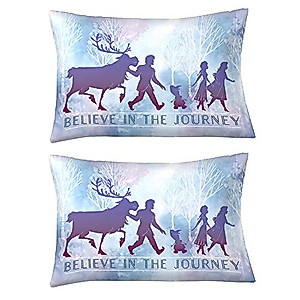 Franco Kids Bedding Set of 2 Super Soft Microfiber Reversible Pillowcase, 20 in x 30 in, Disney Frozen 2