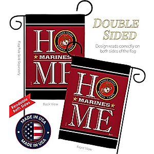 Marine Corps Home Garden Flag - Set Wall Holder Armed Forces USMC Semper Fi United State American Military Veteran Retire Official - House Banner Small Yard Gift Double-Sided Made in USA 13 X 18.5