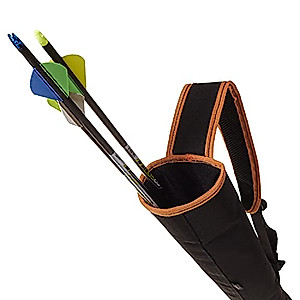 Allen Company Youth Archery Back Arrow Quiver - Compact and Adjustable Sling Design - Ideal Arrow Holder for Young Archers - 19 Inches Long - Fits 14 Arrows - Orange/Black