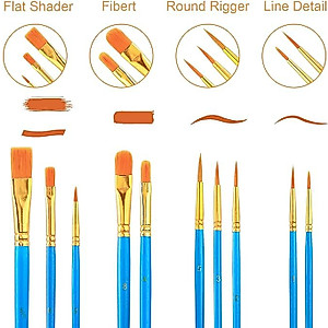 Painting Brush Palette Set, with 6 Packs of 60 Brushes and 6 Palettes ,Nylon Brush Head, Suitable for Oil Watercolor, etc., Perfect Art Painting Set.