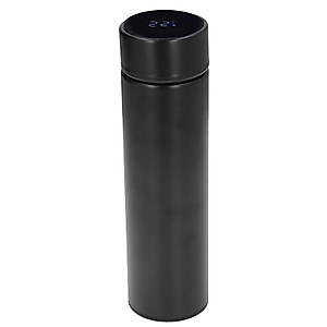 Insulated Bottles, 500ml Stainless Steel Thermal Mug Double Wall Vacuum Flasks with LED Display Vacuum Flasks with Lid for Home Office Kitchen Outdoor(black)