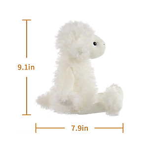 Apricot Lamb Toys Plush White Plush Lamb Stuffed Animal Soft Cuddly Perfect for Child （White Plush Lamb ，8.5 Inches