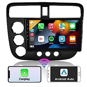 2G+32G for Honda Civic 2001-2005 Radio, Hikity Android 11 Car Stereo Wireless Apple Carplay Android Auto, 9 Inch Touch Screen Car Radio with Bluetooth/GPS Navigation/WiFi/HiFi/Split Screen
