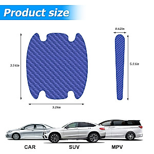 Car Door Handle Bowl Sticker, 8 Pcs Carbon Fiber Anti-Scratches Protectors, Universal Car Door Handle Cup Paint Guard Protective Films, Self-Adhesive & Non-Marking, Car Accessories