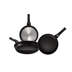 WMF Permadur Premium Set of 3 Stainless Steel Frying Pans 20, 24 and 28 cm with Non-Stick for All Cookers Including Induction