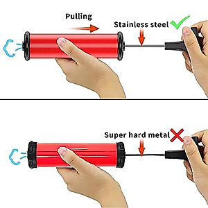 Ball Pump, Sports Ball Pump with 5 Needles, Nozzle, Extension Hose, Carry Bag, Push & Pull Inflator System, Perfect for Volleyball, Basketball, Football, Soccer, Water Polo, Swim Inflatables
