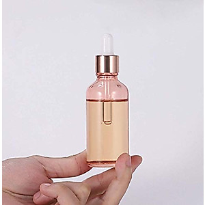 6 Pack Essential Oil Dropper Bottle Pink Glass Dropper Bottle Cosmetic Liquid Aromatherapy Bottle Perfume Sample Vial Travel DIY Dropper Pipette Bottles (50ml/1.7oz)