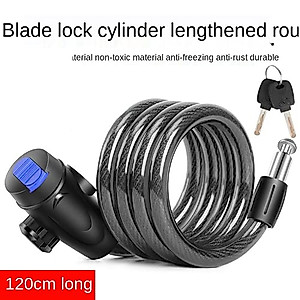 JunJia Bike Lock Bicycle Locker Combination 4 Digit 120cm/12mm Long Cycle Cable Locks Bikes Chain High Security for E-Bike Mountain Bike Outdoor Ski Gate Accessories-Key Money