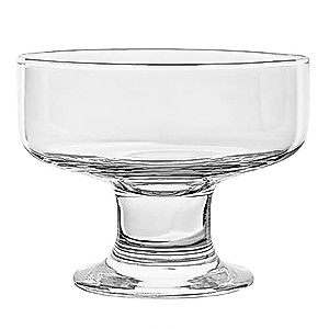 OhMill Glass Trifle Bowl Small Footed Dessert Cups Premium Crystal Clear Glass Ice Cream Bowls Perfect for Cereal, Nut, Fruit, Pudding, Salad, Milkshakes