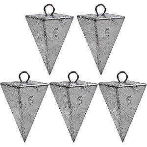 Pyramid Sinker Fishing Weights Surf Fishing Sinkers Saltwater Fishing Weights Fishing Gear Tackle 1oz-8oz (5pcs 6oz)