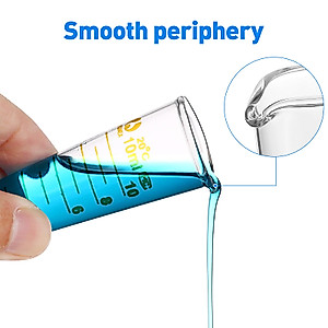 Baluue Graduated Cylinder 10mL Glass Measuring Cup With Spout Wide Mouth, Conical Beaker Liquid Dispenser Measuring Cylinder Experiment Tool for Science Teaching