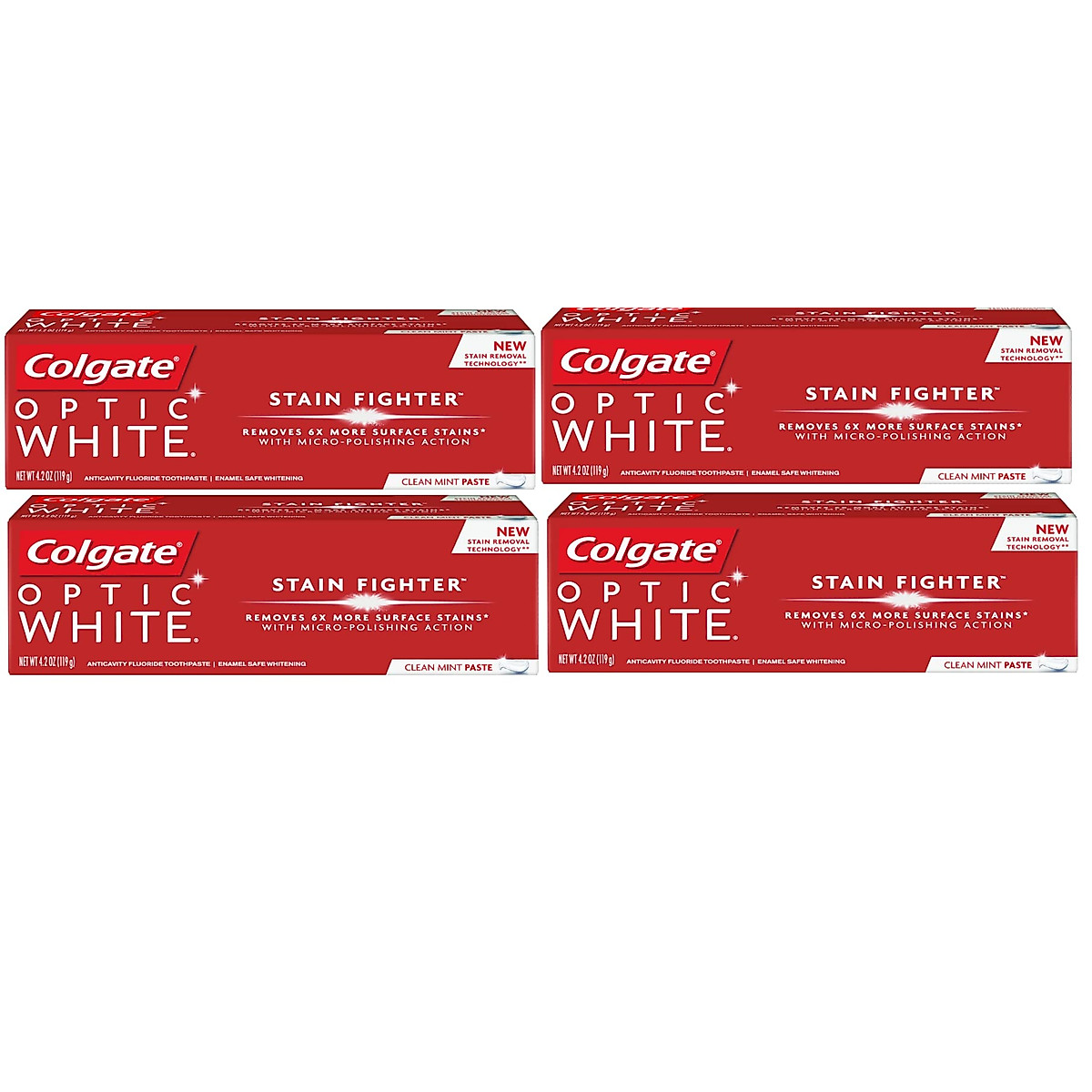 COLGATE OPTIC WHITE STAIN FIGHTER CLEAN MINT