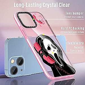 Kokaaee (2in1 for iPhone 14 Case Cute Skeleton Skull for Women Girls Kawaii Girly Phone Cases Cool Funny Gothic Unique Design Soft TPU Bumper Cover+Ring Holder for iPhone14 6.1"