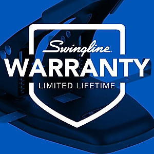 Swingline 2 Hole Punch, Comfort Handle Two Hole Puncher, 28 Sheet Punch Capacity, 50% Reduced Effort, Includes Alignment Guide, Black (74050)