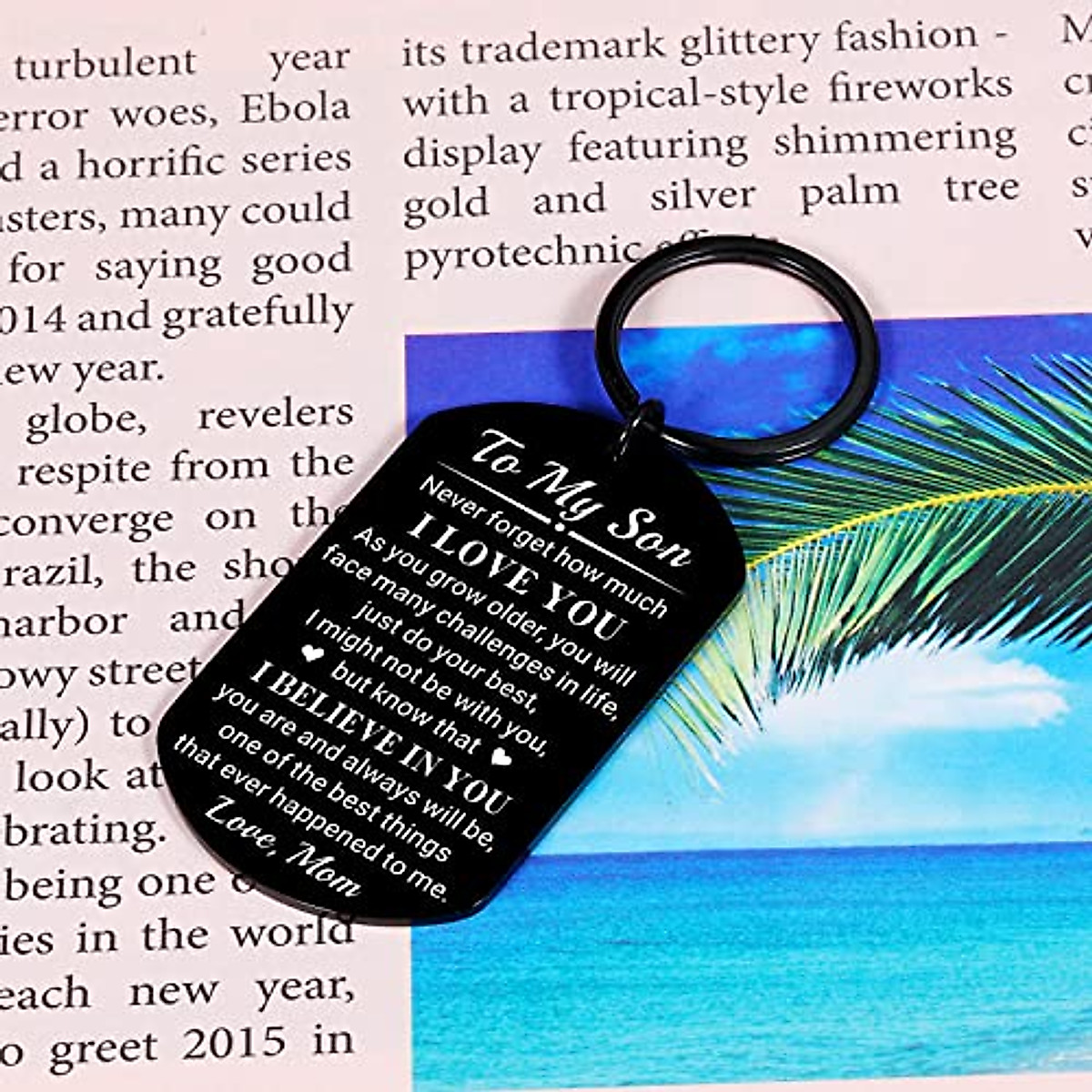 Valentines Gift for Son from Mom Teen Boys Gifts for 16th 18th Birthday Christmas Stocking Stuffers Graduation Gifts for Him Inspirational Keychain for Men