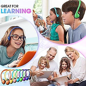 Bulk Headphone Earphones 32 Pack for School Headphones with 3.5 mm Headphone Plug for School Classroom Library Students Kids Children Teen and Adults (Multicolor)