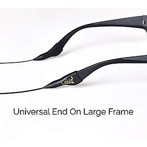 Cablz Zipz Adjustable Eyewear Retainer | Adjustable, Lightweight, Low Profile, Off-The-Neck Eyewear Retainer Strap | Black | 18" w/Regular Tip