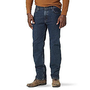 Wrangler Authentics Men's Regular Fit Comfort Flex Waist Jean, Dark Stonewash, 34W x 30L