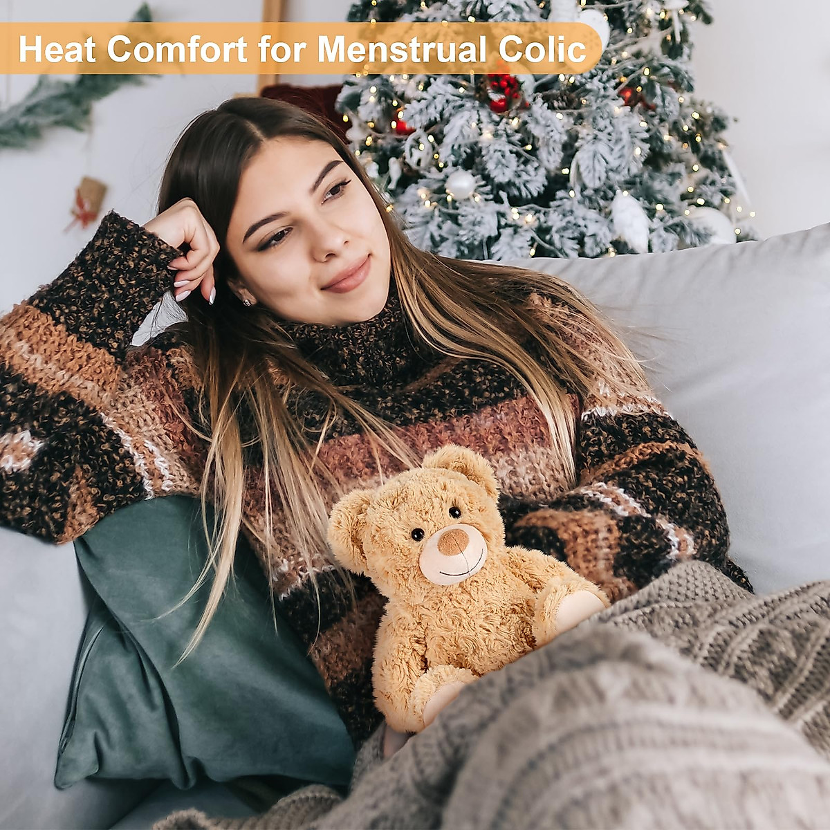 SuzziPals Teddy Bear Stuffed Animals, Microwavable Stuffed Animal Heating Pads for Heat Therapy, Stress Relief Toy for Anxiety, Cuddle, Companion, Bear Plush Gifts for Girls Boys Adults