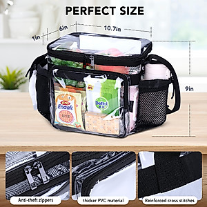 BORMELUN Stadium Approved Clear Lunch Bag - Heavy Duty, Large Transparent Clear Lunch Box for Men & Women, Ideal for Work and Correctional Officers(black)