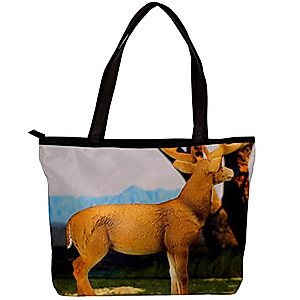 Tote Bag Women Satchel Bag Handbag Stylish Tote Handbag for Women Hobo Bag Fashion Crossbody Bag, Animal Painting Elk Art