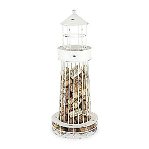 Twine 5599 Lighthouse Wine Cork Holder and Farmhouse Home Decor Kitchen Accessory, Set of 1, White