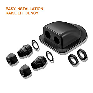 RICH SOLAR Cable Entry Housing Mount Cable Entry Housing Mount for RV,Boats, Caravans, Marine,Cable Entry Housing Mount Gland Box(Black)