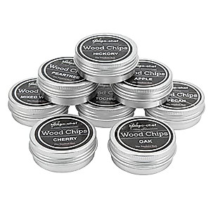 Natual Wood Chips for Smoker, 8 Pack Smoke Infuser Wood Chips, Smoking Wood Chips Cocktail Smoker, Special Flavor Food Cooking Smoking Pine Sawdust for Smoking Gun and BBQ, Charcoal briquettes hi