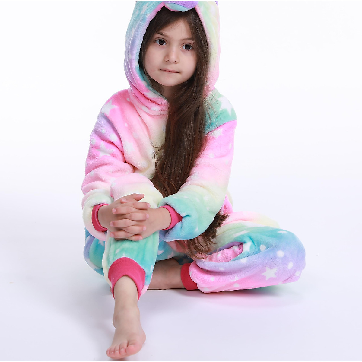 Zorxu Girls Unicorn Onesie Pajamas Animal Costume Halloween Cosplay Unisex Xmas Gifts for Kids