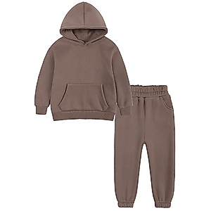 MYGBCPJS Youth 2PCS Jogger Outfits Set Fleece Hooded + Sweatpants Boys Girls Athletic Sweatsuits Pullover Clothes