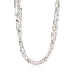 Ross-Simons Italian Sterling Silver Multi-Strand Mesh Necklace. 17 inches