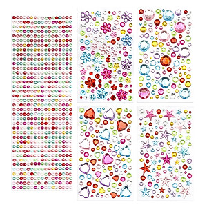 Gem Stickers,936pcs Rhinestones for Crafts,Self Adhesive Gems for Crafts,Jewel Stickers,Bling Rhinestone Stickers,Stick on Gems for Crafts DIY,Face Gems Makeup,Reward Stickers,Stickers for Teachers