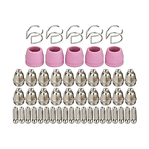 Hynade Plasma Cutter Torch Consumables, AG60P Consumables Pilot Arc Cutting Torch Tip Nozzles AG60P AG60 Plasma Torch Consumables for HYC50DP, CUT50H, PLC50DP Plasma Cutter 50 PCS(AG60 parts)