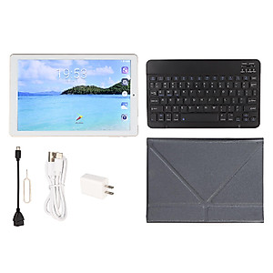 Airshi Tablet Computer, 10.1in RAM 4GB ROM 64GB HD Tablet 5G WiFi Smoothly Operation 8MP 16MP Dual Camera US Plug 100‑240V for Leisure (US Plug)