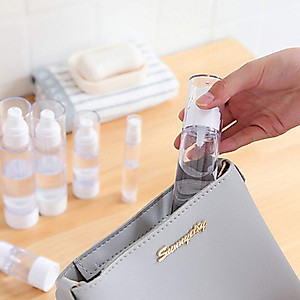 50ML / 1.7oz 6pcs Transparent Ounce Empty PS Plastic Airless Vacuum Pump Press Bottle Jar Pot Vial Container For Cosmetic Makeup Serums Cream Lotion Travel Toiletries Liquid Toner Sample