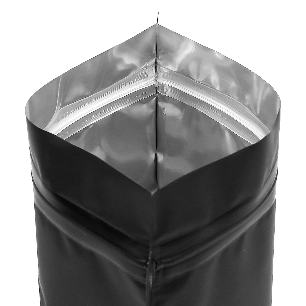 QQ Studio Foil Coffee Packaging Bags with Zipper and Degassing Valve for Whole and Ground Coffee (Black, 6oz (Pack of 50 Bags))