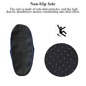 Anmerl 10 Pairs Shoe & Boot Covers, Durable Cotton Breathable Reusable Shoe Covers, Non-Slip Washable Dust Foot & Shoe Covers for Indoors Contractors Workers Shoeless Home (ExtraLarge - Navy Blue)