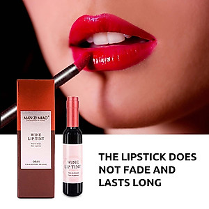 JHSLCHA Lip Gloss, Wine Lip Tint 6 Colors, Long Lasting Waterproof Lip Gloss Set, Matte Liquid Lipstick Set for Girls and Women