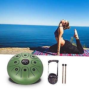Btuty Steel Tongue Drum 5.5 Inch 8 Notes Kids and Adult Percussion Instrument with Mallets Music Book and Carry Bag for Meditation and Relaxation