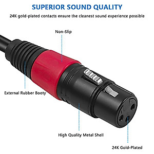 YABEDA XLR to 1/4 Cable,Balanced XLR Female to 1/4" Female Stereo Audio Adapter,3 Pin Female XLR to Quarter inch TRS Connector Converter Interconnect Cable - 1.6 Feet