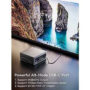 MINISFORUM NAB5 Mini PC 12th Gen Core i5-12450H(8C/12T) Mini Computer 16G RAM+512G SSD, Expandable HDD Slot, HDMI×2+USB-C×2 4K@60Hz Outputs, Intel UHD Graphics Desktop Computer