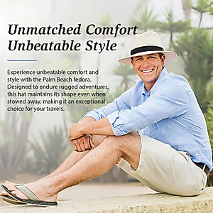 Wallaroo Palm Beach Fedora (Olive, L/XL) – UPF 50+ UV Sun Protection, Wide Brim, Stylish Design, Adjustable Size – Classic Sun Hat for Outdoor Events, Travel, and Everyday Wear